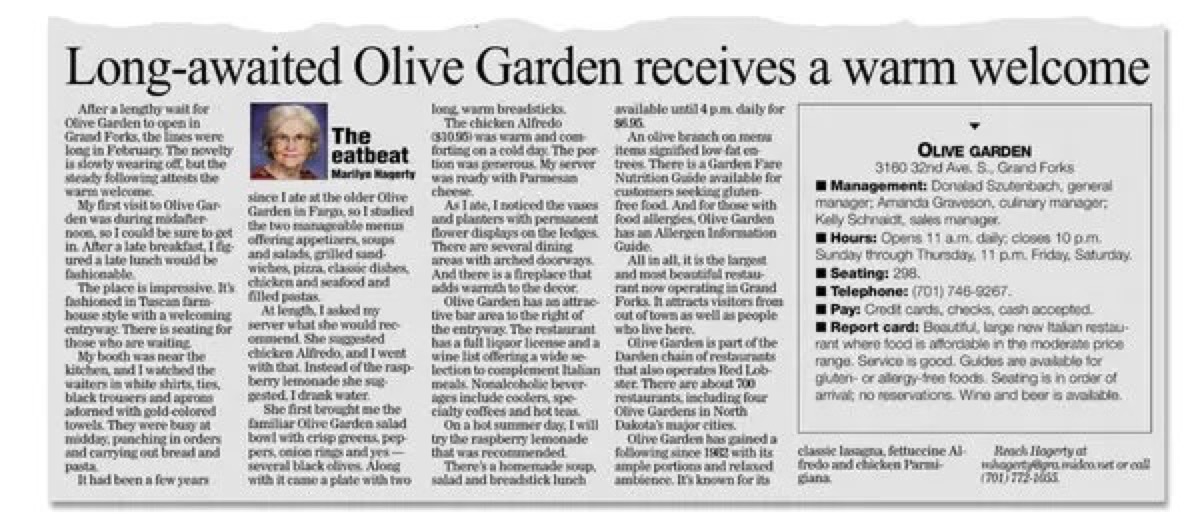 Marilyn Hagerty, viral Olive Garden reviewer, dies at 99