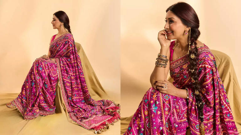 Heritage meets glam: Sonali Bendre’s Patan Patola saree is nothing less ...