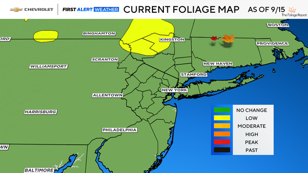 Map shows fall foliage forecast for New York and Tri-State Area. Here's ...