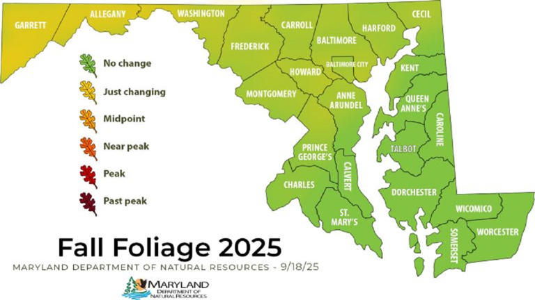 Maryland Fall Foliage Report for September 19, 2025