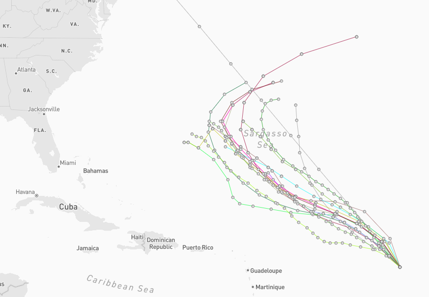 Tropical storm Gabrielle forecast, spaghetti models. Sarasota ...
