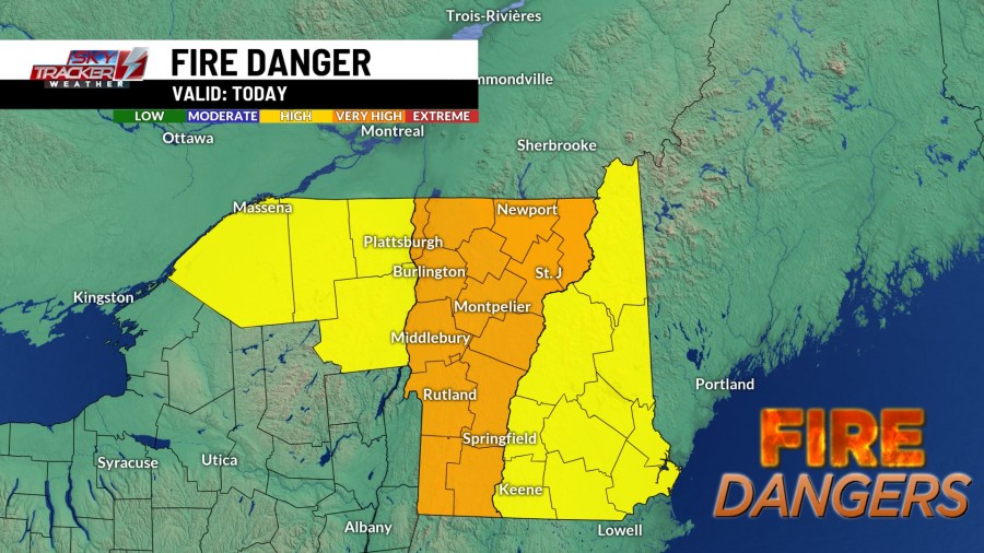 Vermont has a “Very High” fire danger risk today