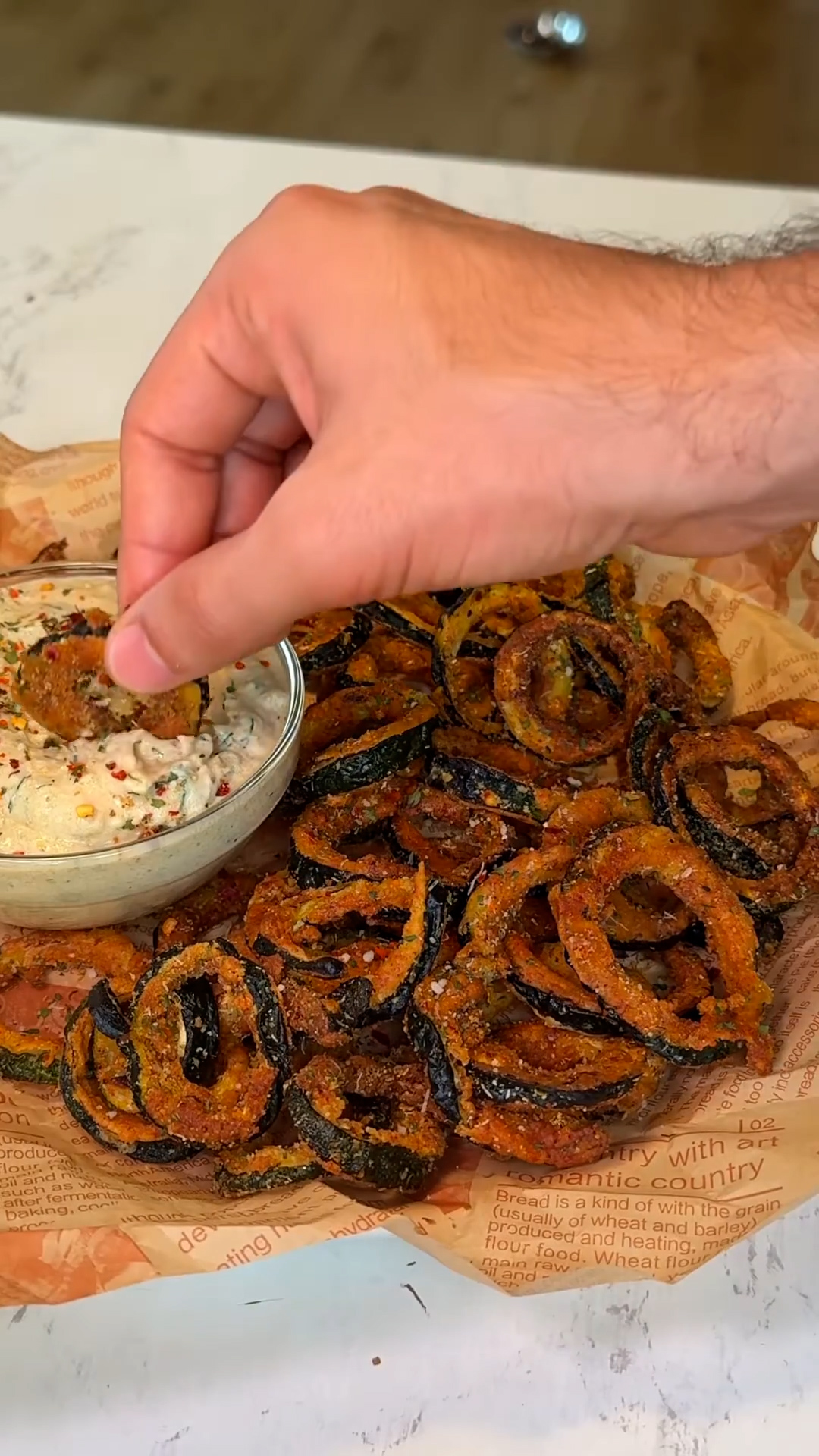 How to Make Vegan Crispy Zucchini Rings with Creamy Dip