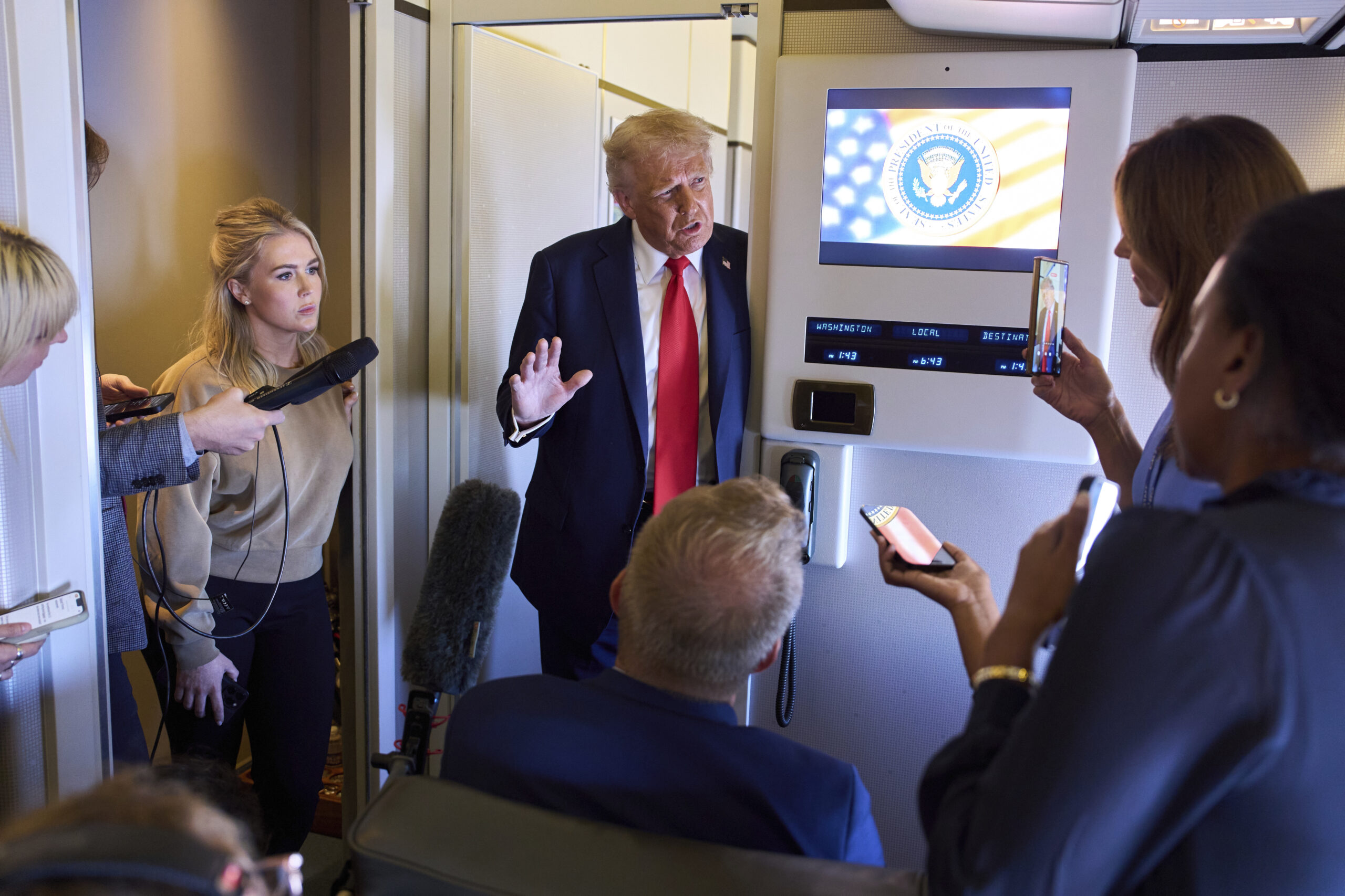 ‘Are They Still Here?’ Trump Roasts NPR Reporter During Air Force One ...
