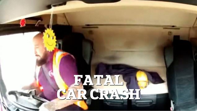 Distracted lorry driver's reaction caught on camera after fatal crash