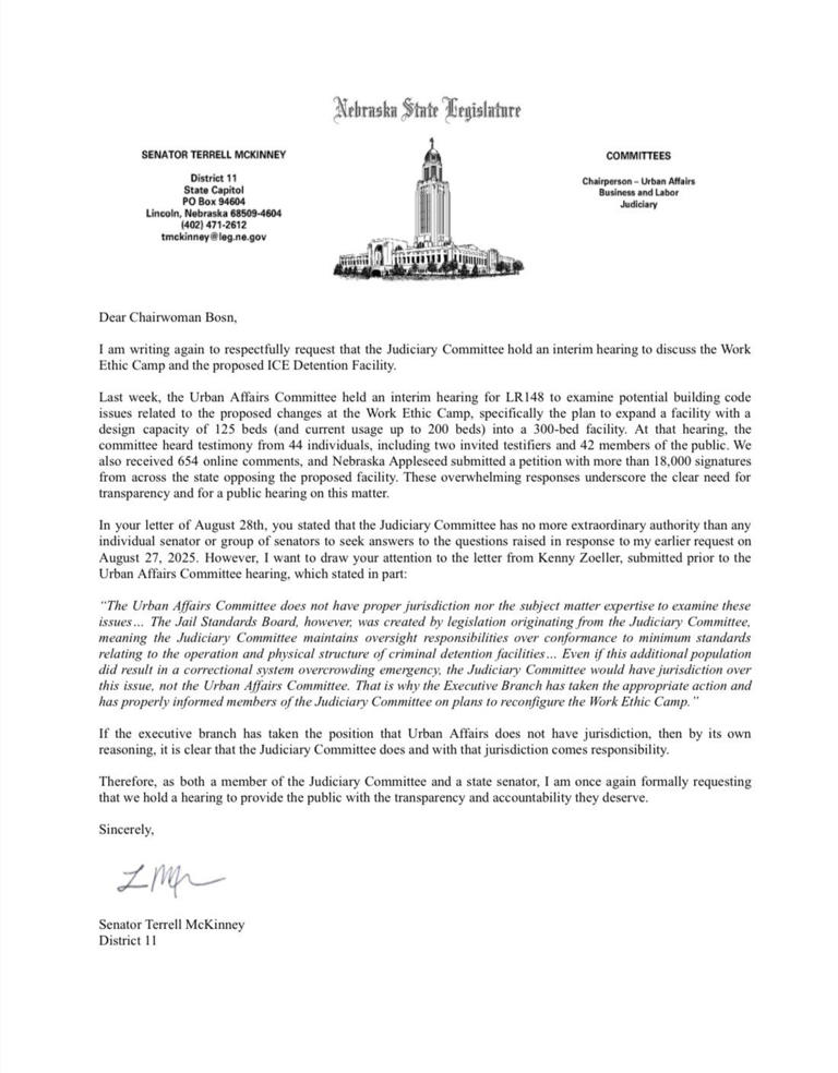 Senator calls on Nebraska Judiciary Committee to hold hearing over ...