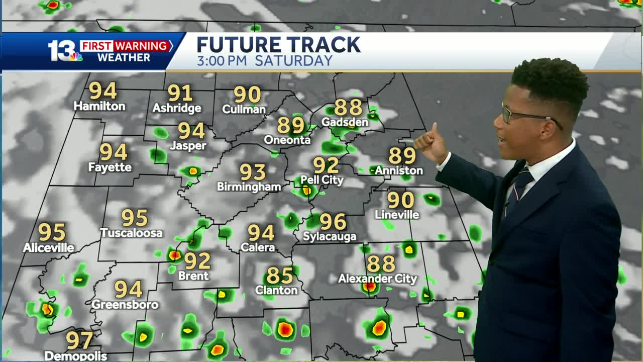 Alabama's weather forecast stays hot with a spotty storms through the ...