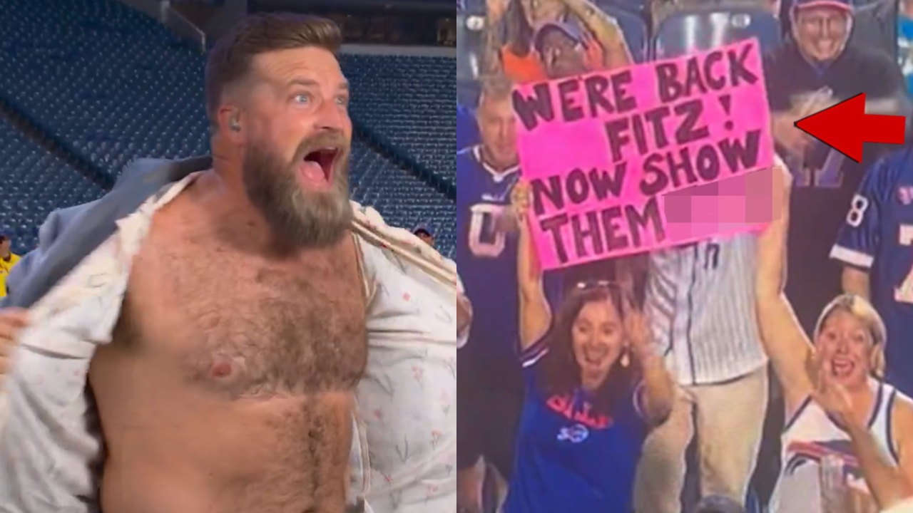 Ryan Fitzpatrick surprises Buffalo fans by reading bold sign and ...