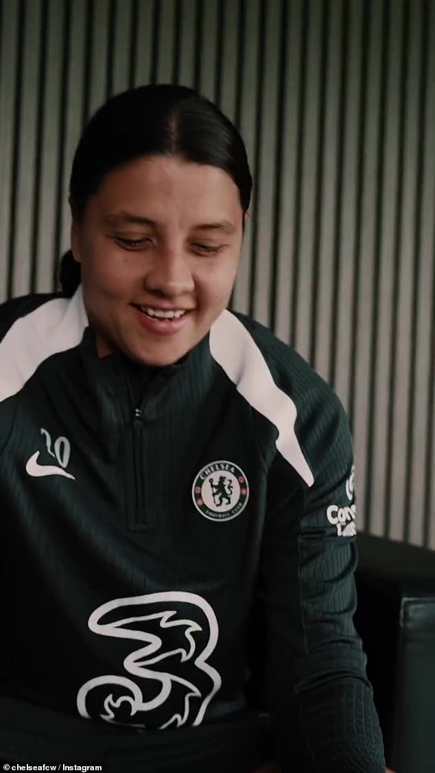Sam Kerr 'can't stop smiling' after receiving handcrafted gift for ...