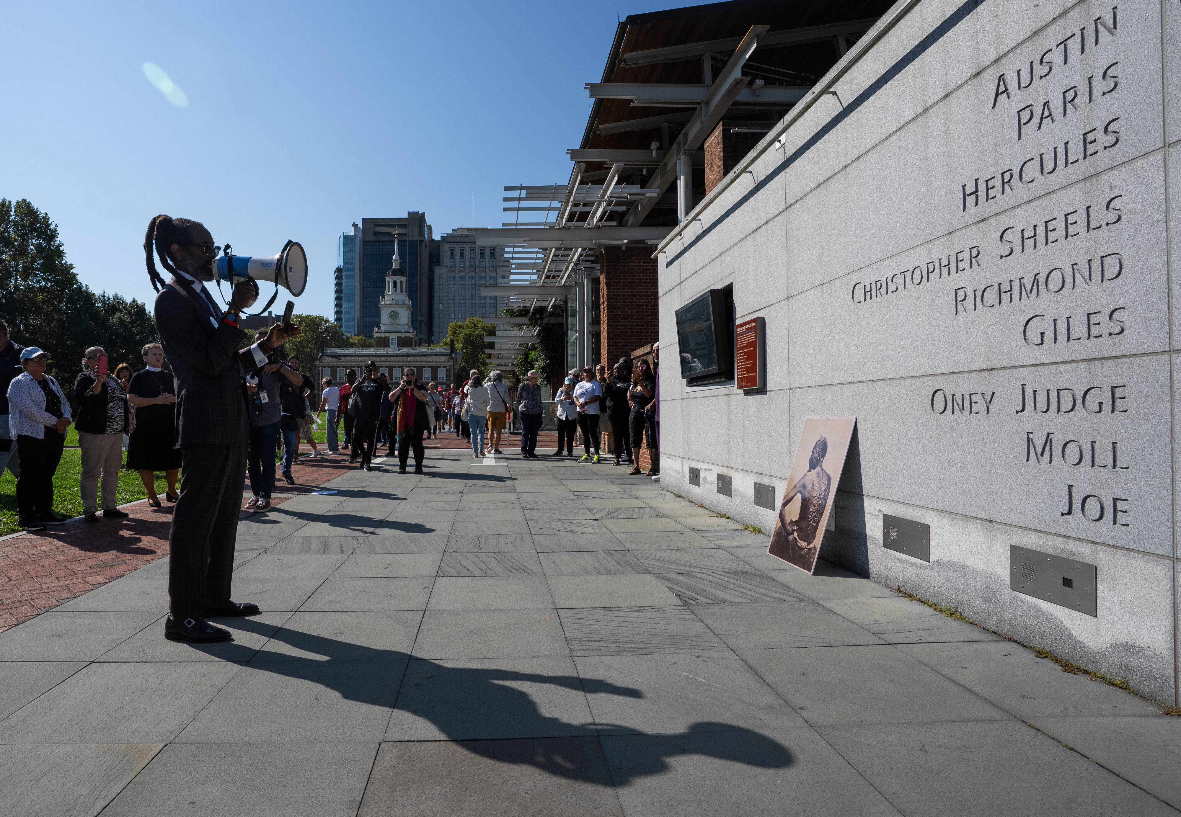 Trump’s interior secretary visits Independence Park as crowd silently ...