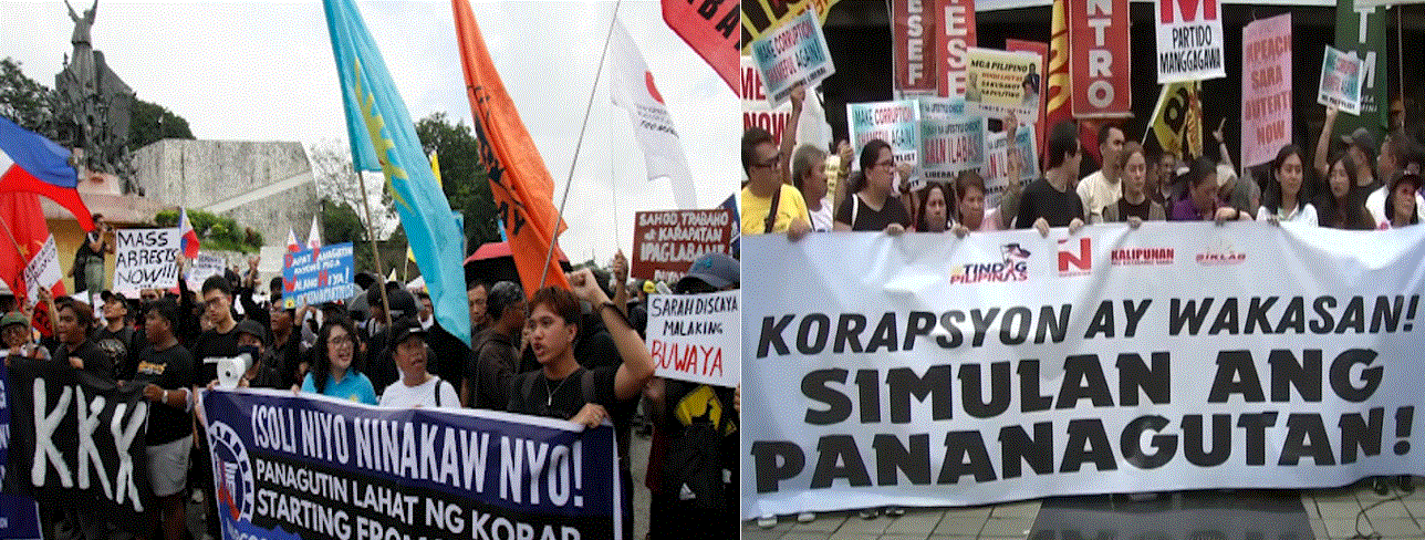 A tale of two rallies both poised vs. flood control projects corruption