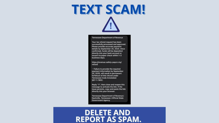 ‘Delete and report as spam.’ Tennessee warns of refund text message scam