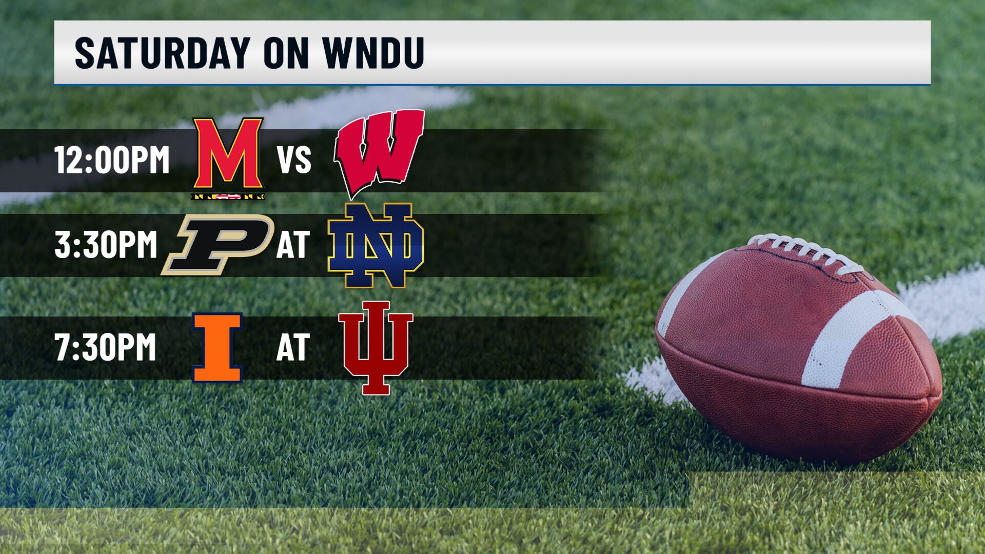 WNDU to air 3 college football games on Saturday