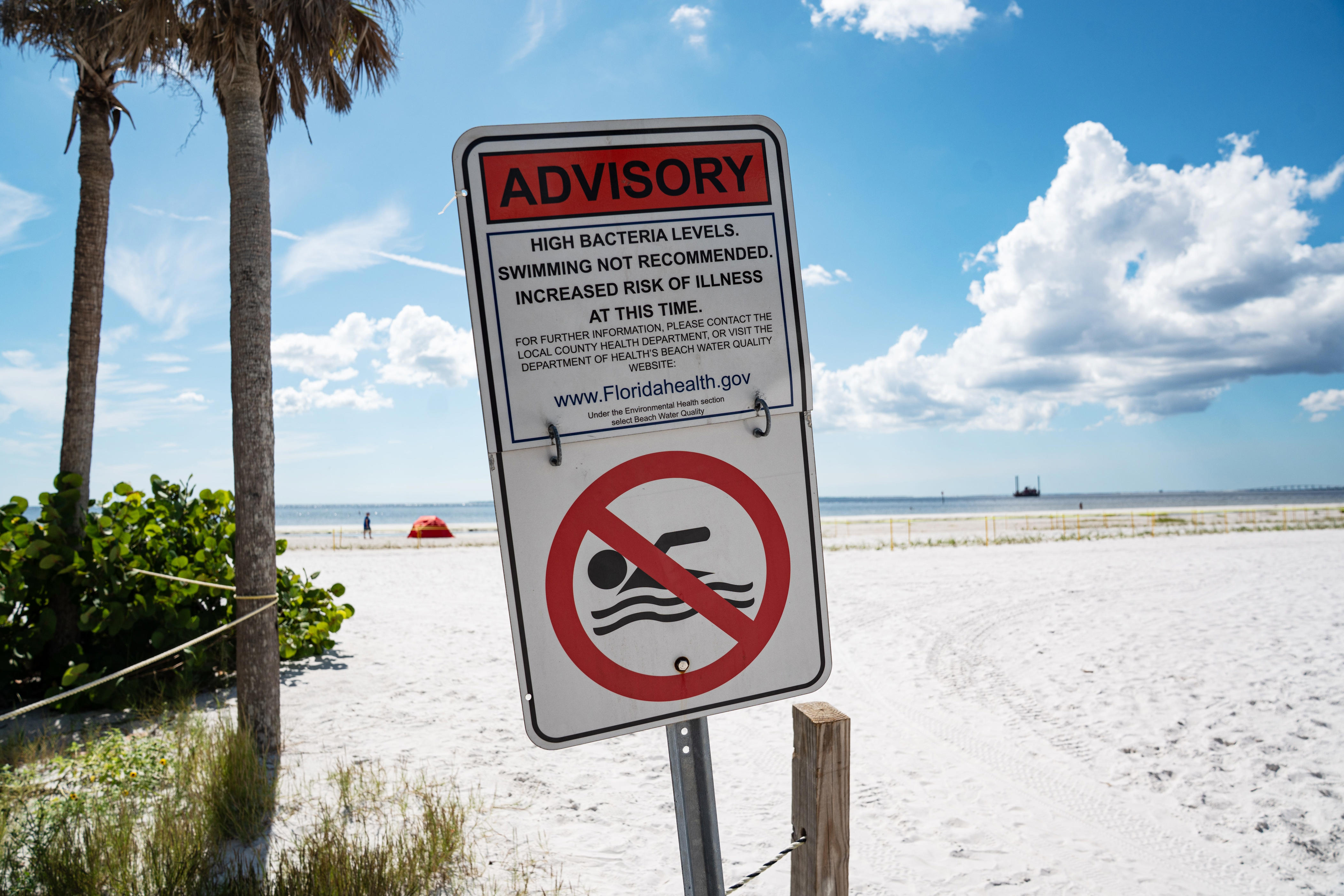 North Naples beach has high bacteria level; avoid the water