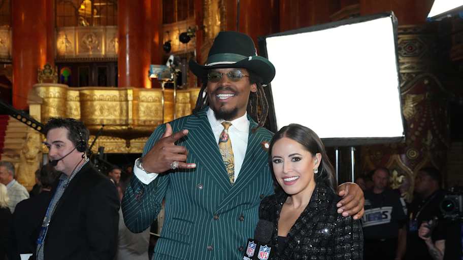 Cam Newton makes Triple H look tiny flexing Shawn Michaels' signature pose