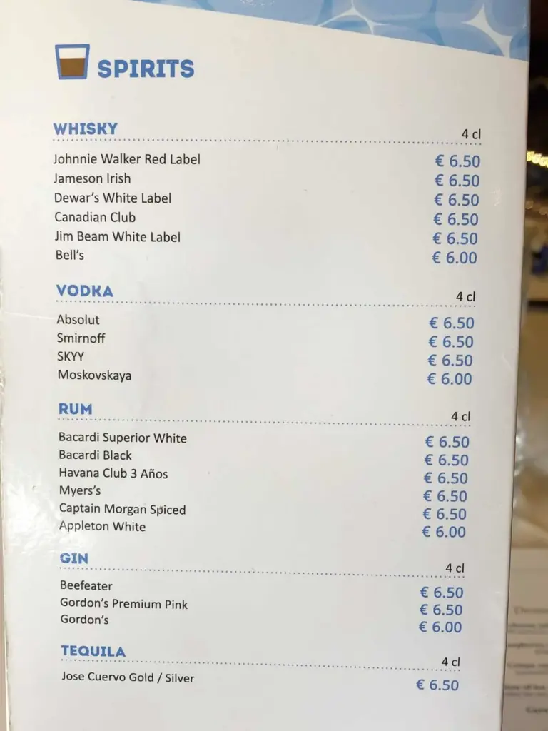 Everything you need to know about MSC Drink Packages Menus with Prices