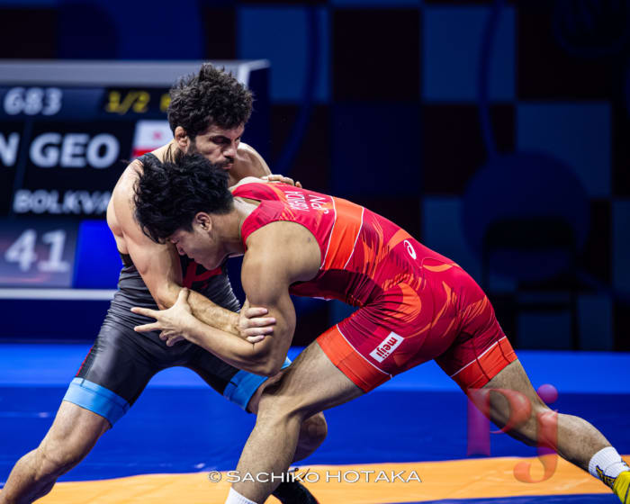 ＜レスリング＞【写真集】2025年世界選手権／男子グレコローマン82kg級・吉田泰造（日体大）－1回戦～準決勝