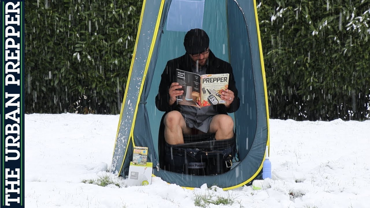 Portable emergency toilet setup: The "Urban Pooper" solution
