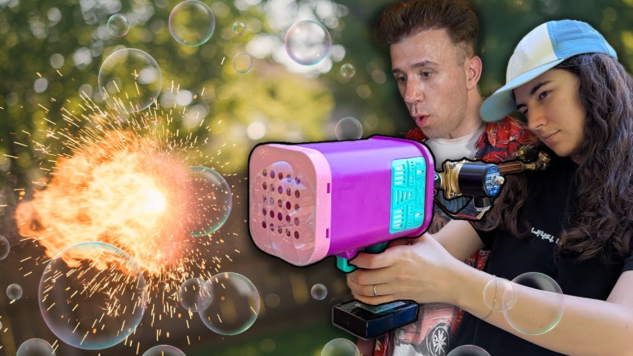 I Built an Exploding Bubble Launcher (ft. Integza)