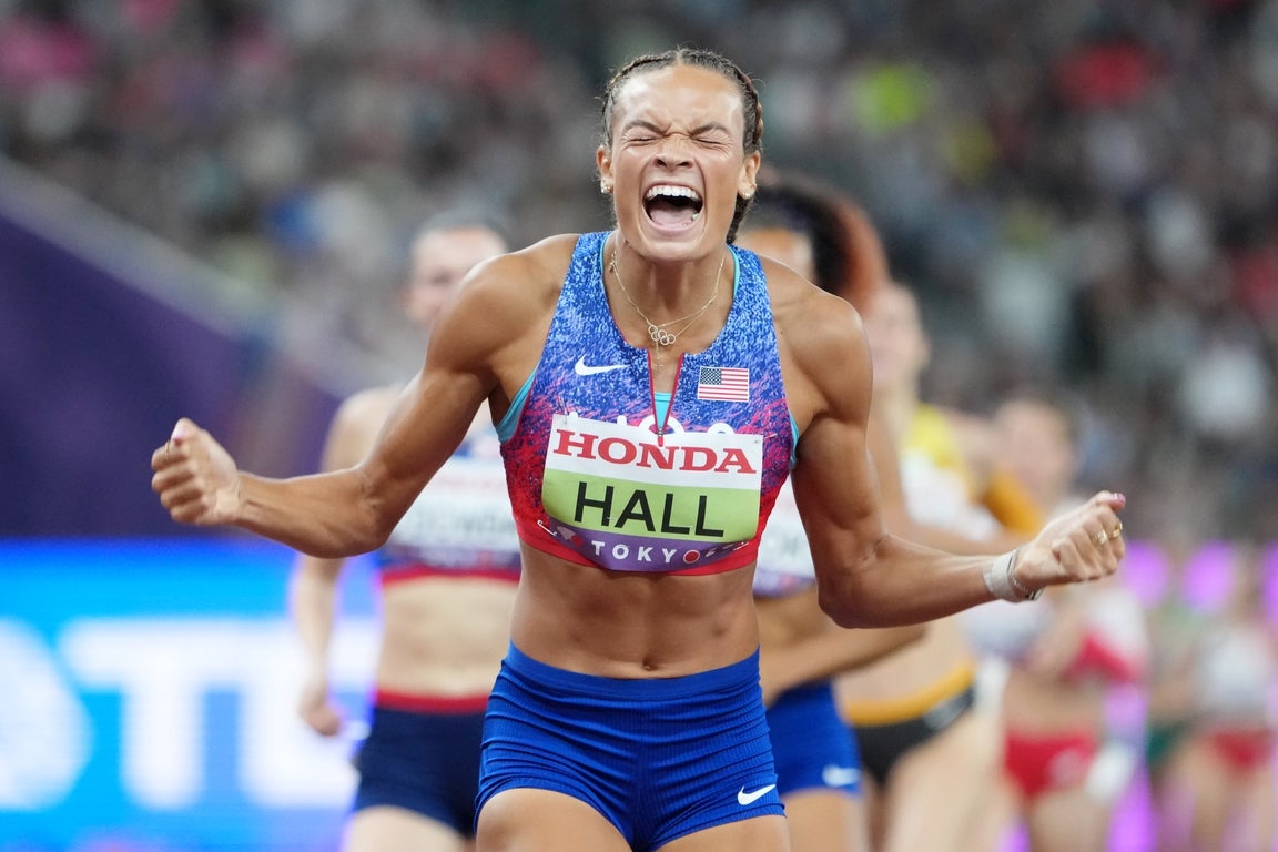 Stunning photos show Anna Hall joining Jackie Joyner-Kersee as America ...