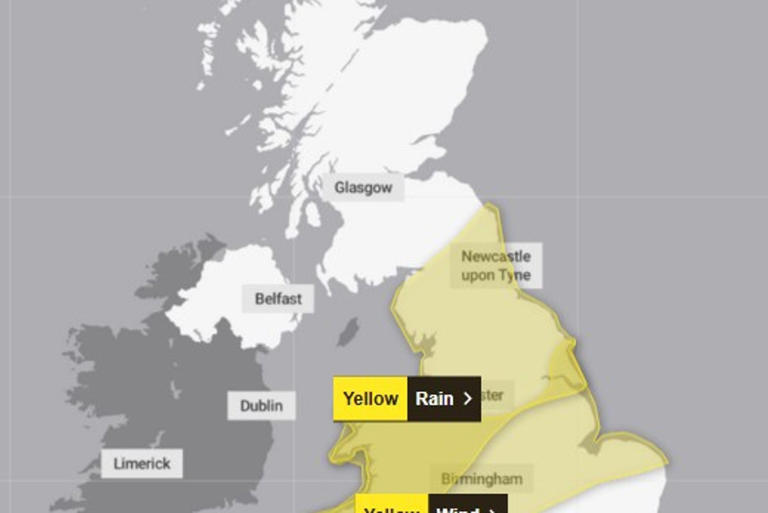 Mapped: Where heavy rain will lash UK as yellow weather warning begins