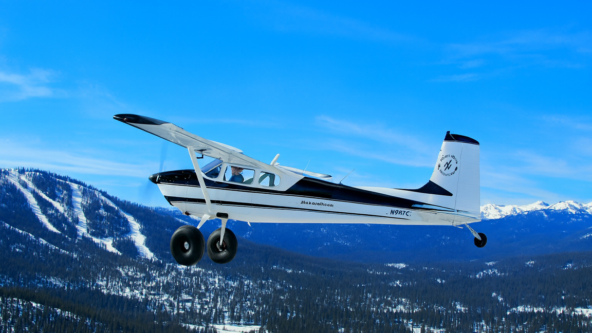 Flying Over Snowy Mountains – Bush Plane Adventure in 4K