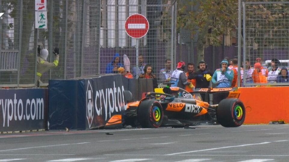 Oscar Piastri’s Baku blunder: F1 leader crashes in chaotic Azerbaijan ...