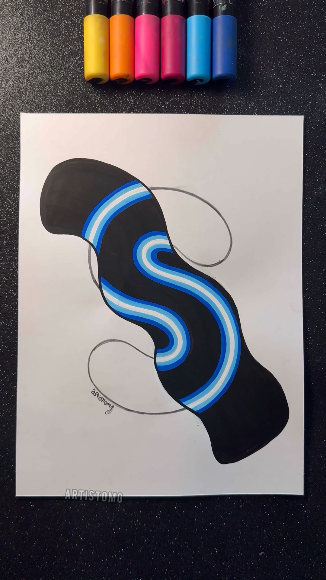 Blue Wave in the Rhythm of Letter S