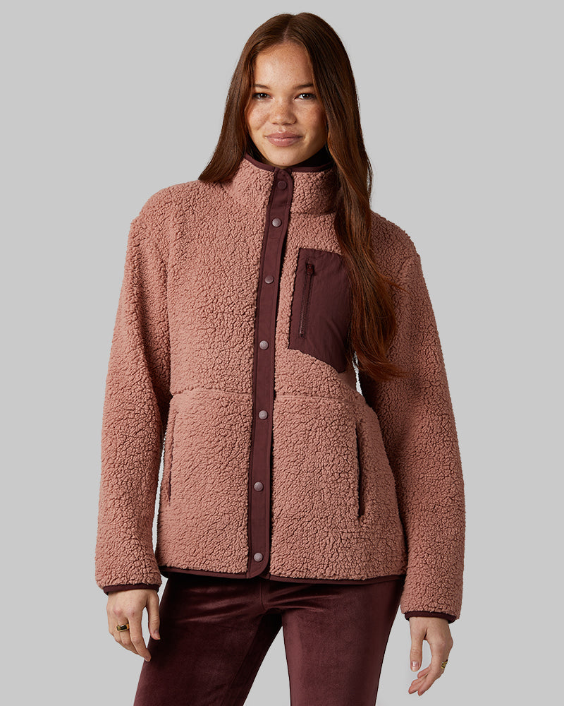Women’s Cozy Sherpa Snap Jacket Just $22.99 at 32 Degrees
