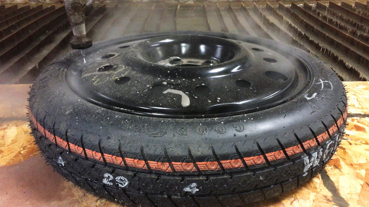 Donut spare tire vs 60,000 PSI waterjet