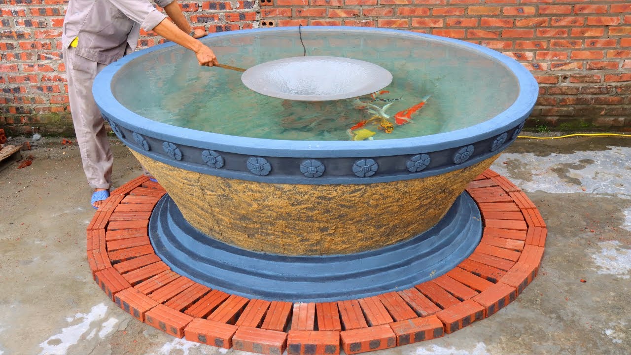 DIY cement fish bowl aquarium