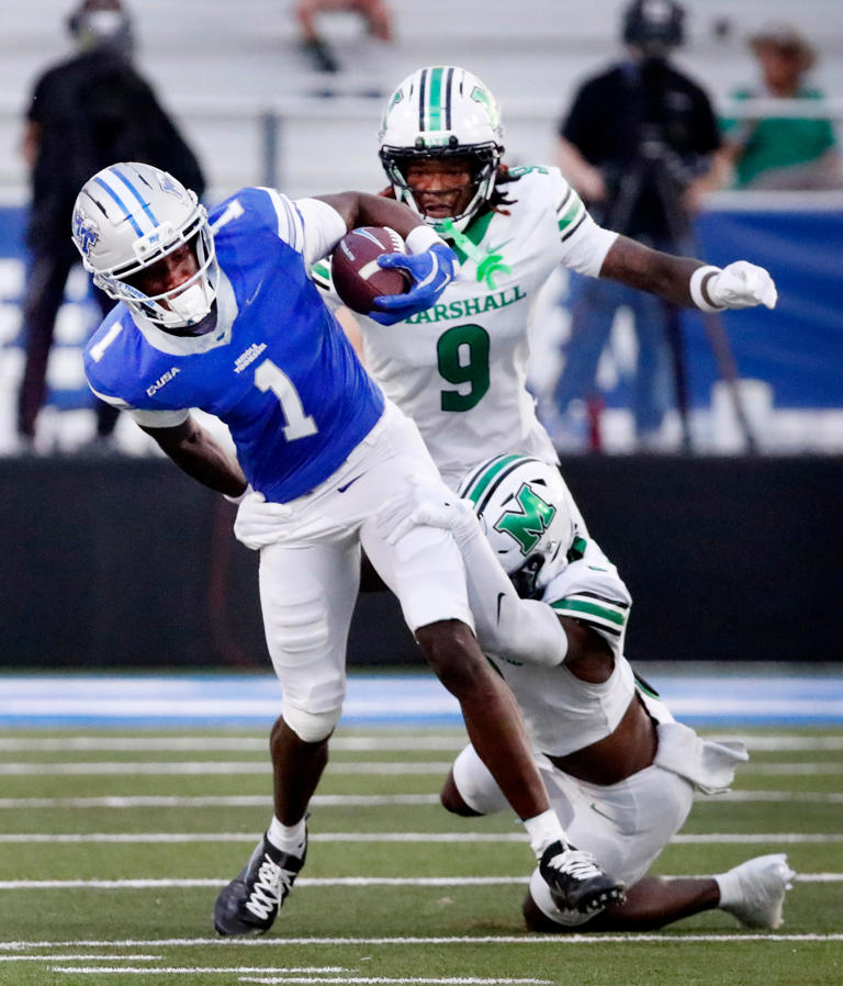 MTSU football vs. Marshall highlights: Blue Raiders allow 21 unanswered ...
