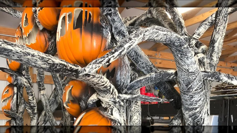 DIY A Spooky Halloween Arch For Your Yard With The Help Of Old Pool Noodles