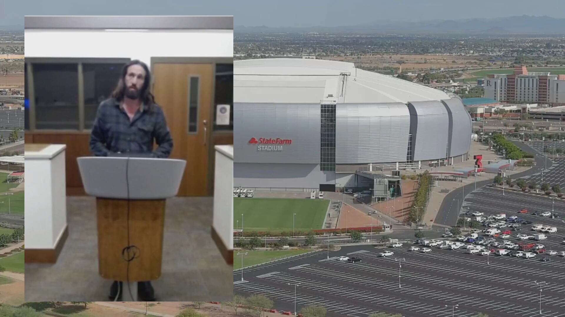 Armed man arrested at State Farm Stadium for allegedly impersonating ...