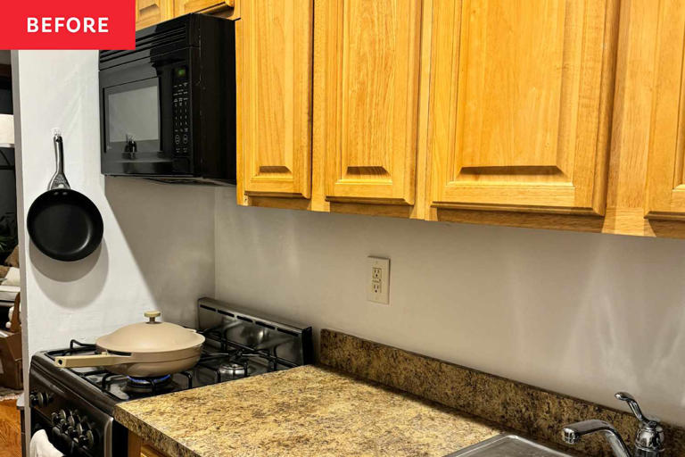 Before & After: A $750 Kitchen Makeover Keeps the 2000s Cabinets But ...