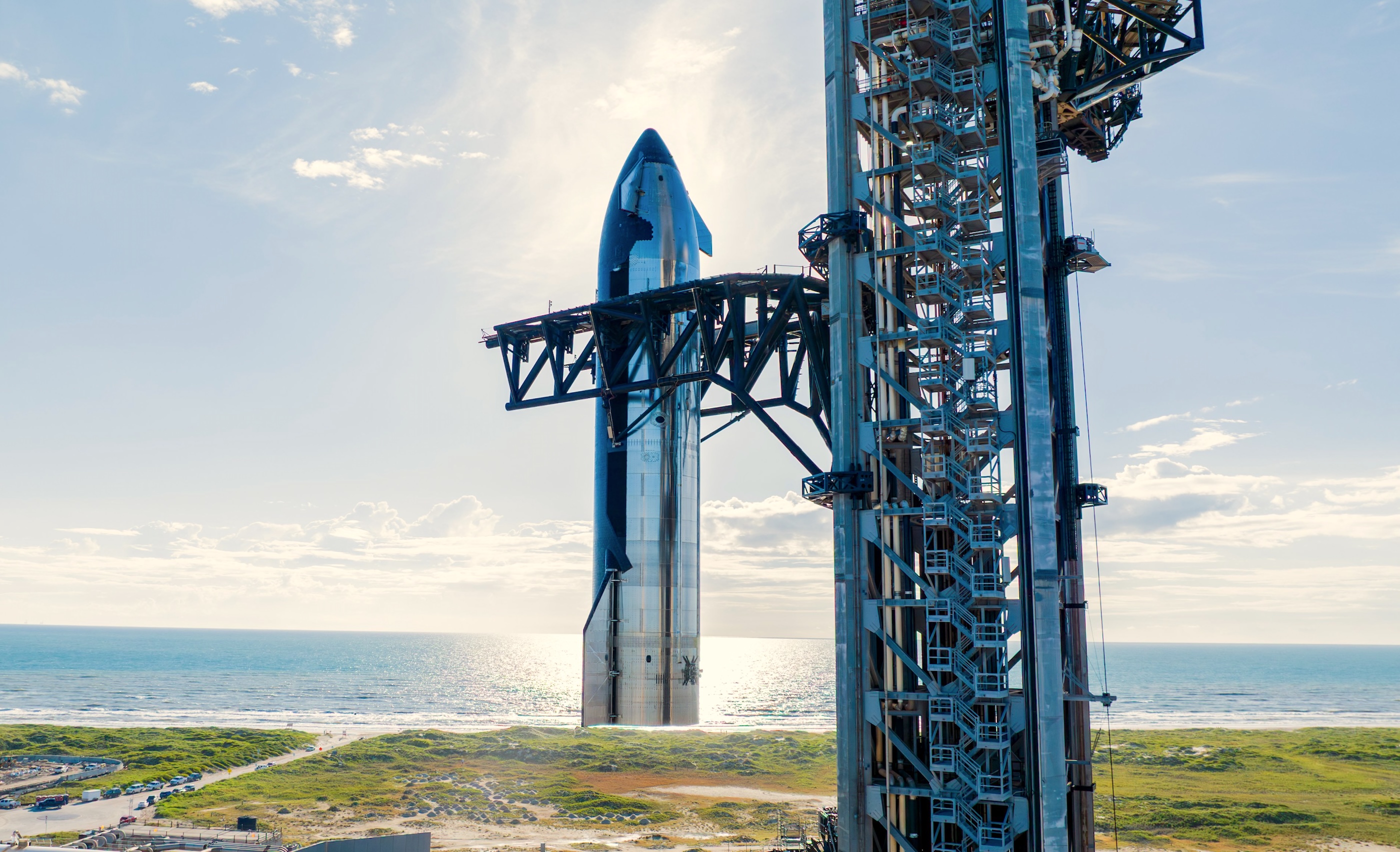 SpaceX shows Starship on the pad ready for engine test