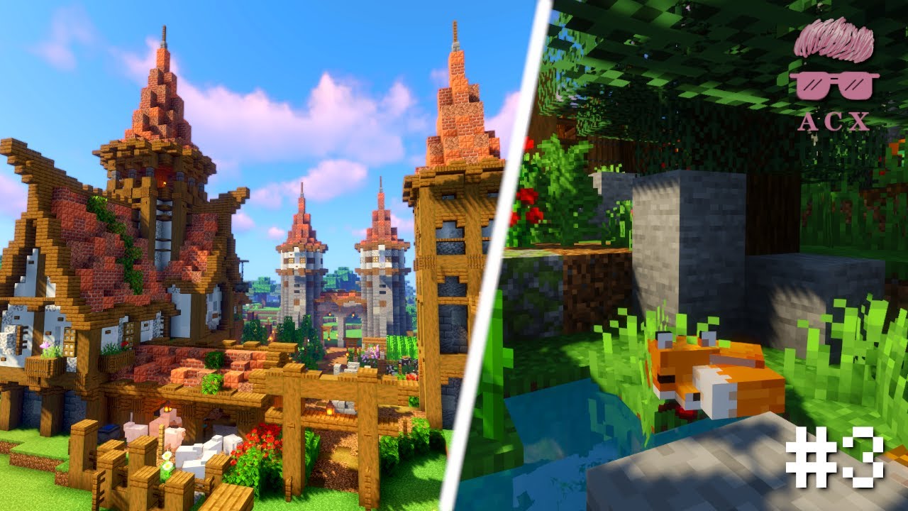 Minecraft Zoo Survival: Medieval Village and Fox Enclosure