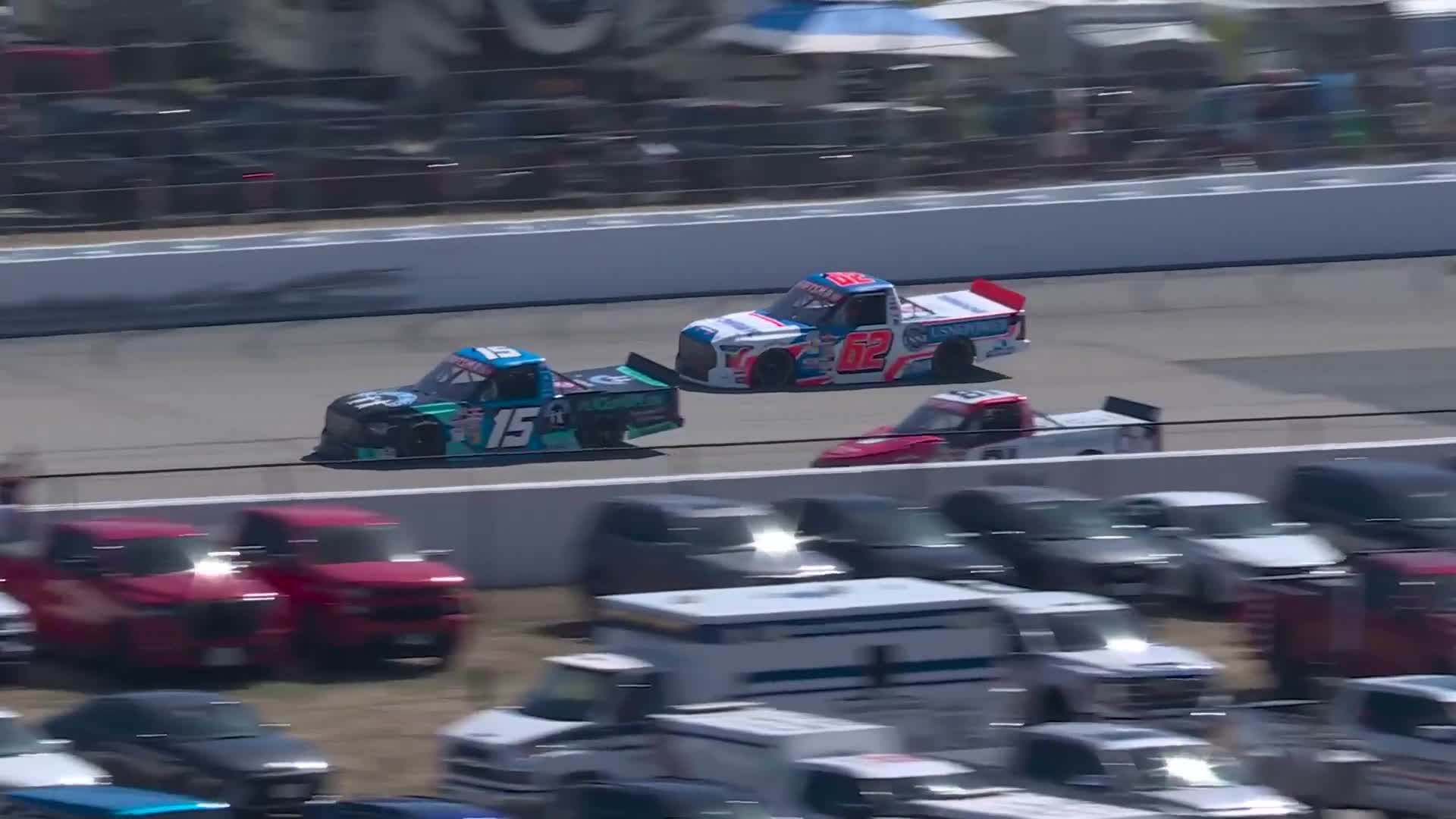 Round of 10 finale gets underway with a wreck on Lap 1