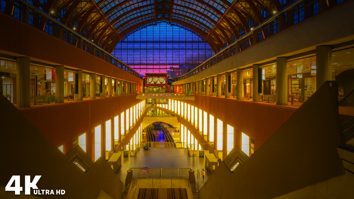 Visite à pied de la gare centrale d’Anvers – Belgique (4K)