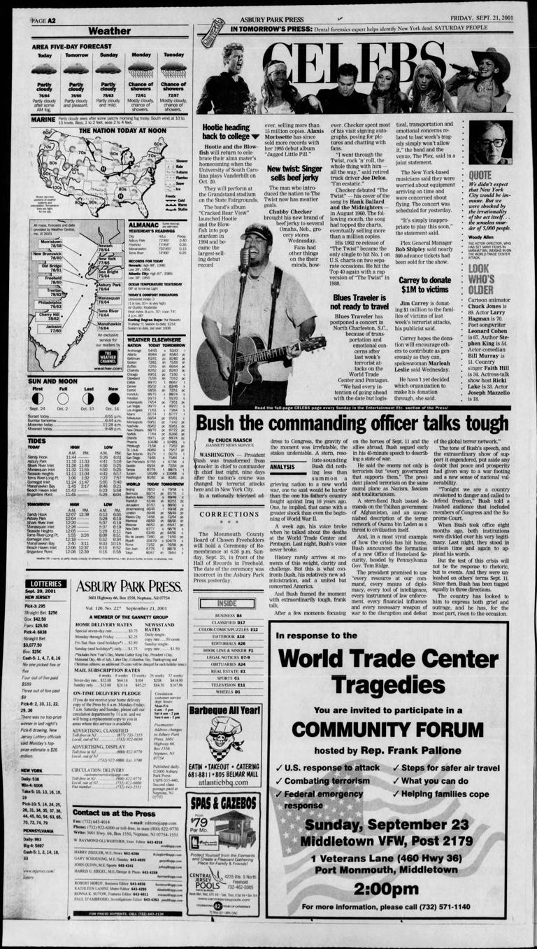 Nine days after 9/11, the ‘War on Terror’ begins: From the Asbury Park ...