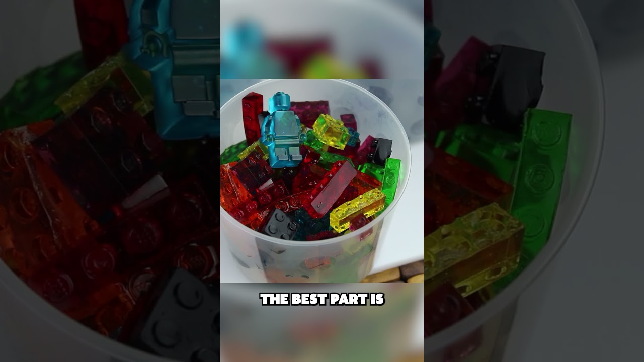 We make edible gummy bricks inspired by classic Lego shapes