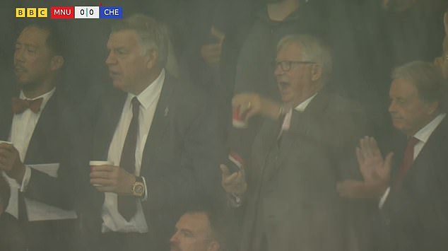 Sir Alex Ferguson celebrates Robert Sanchez's early sending off