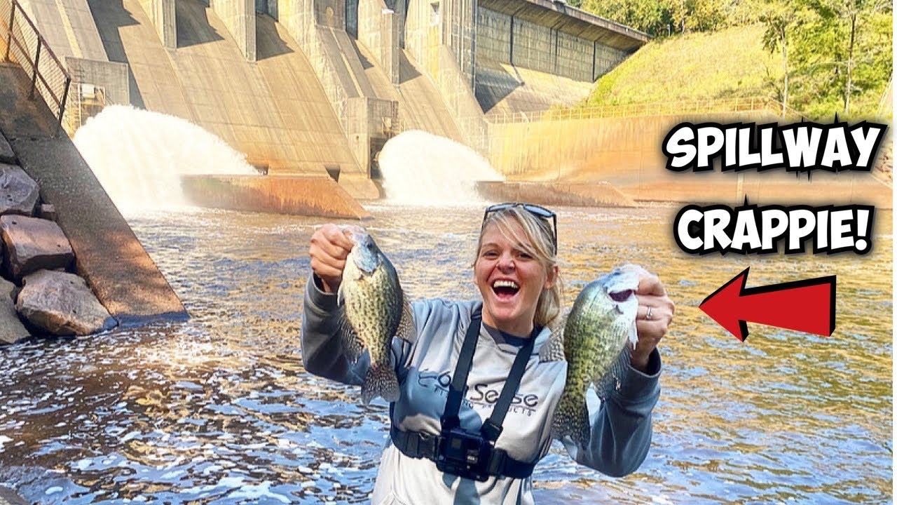 Slab crappie found below giant spillway for catch and cook