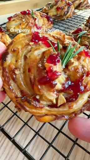 Cranberry and Brie Pastry Flowers Recipe Winter Warmers