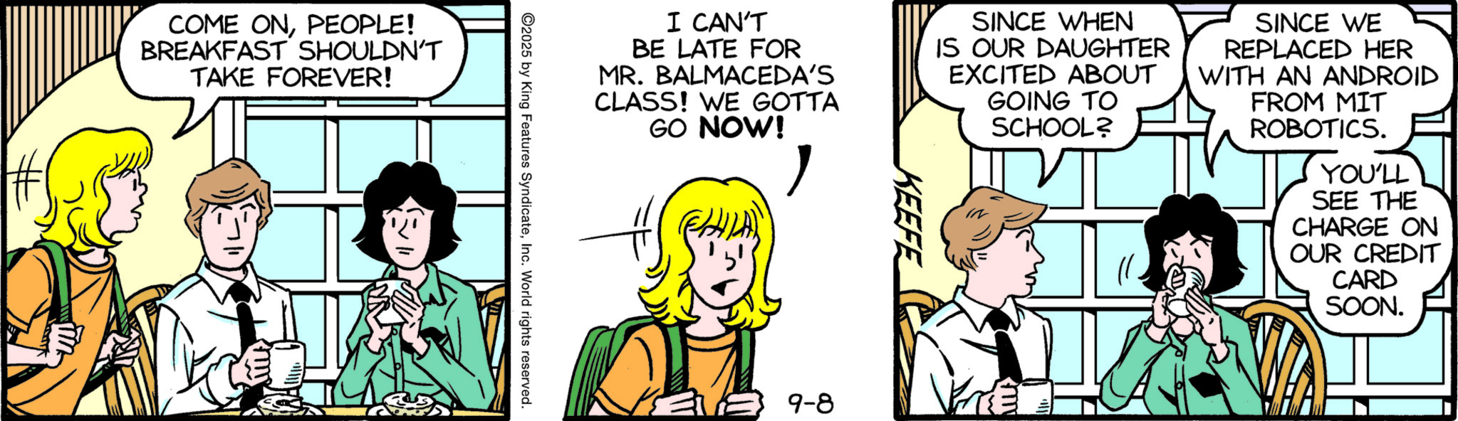 Sally Forth by Francesco Marciuliano; drawn by Jim Keefe