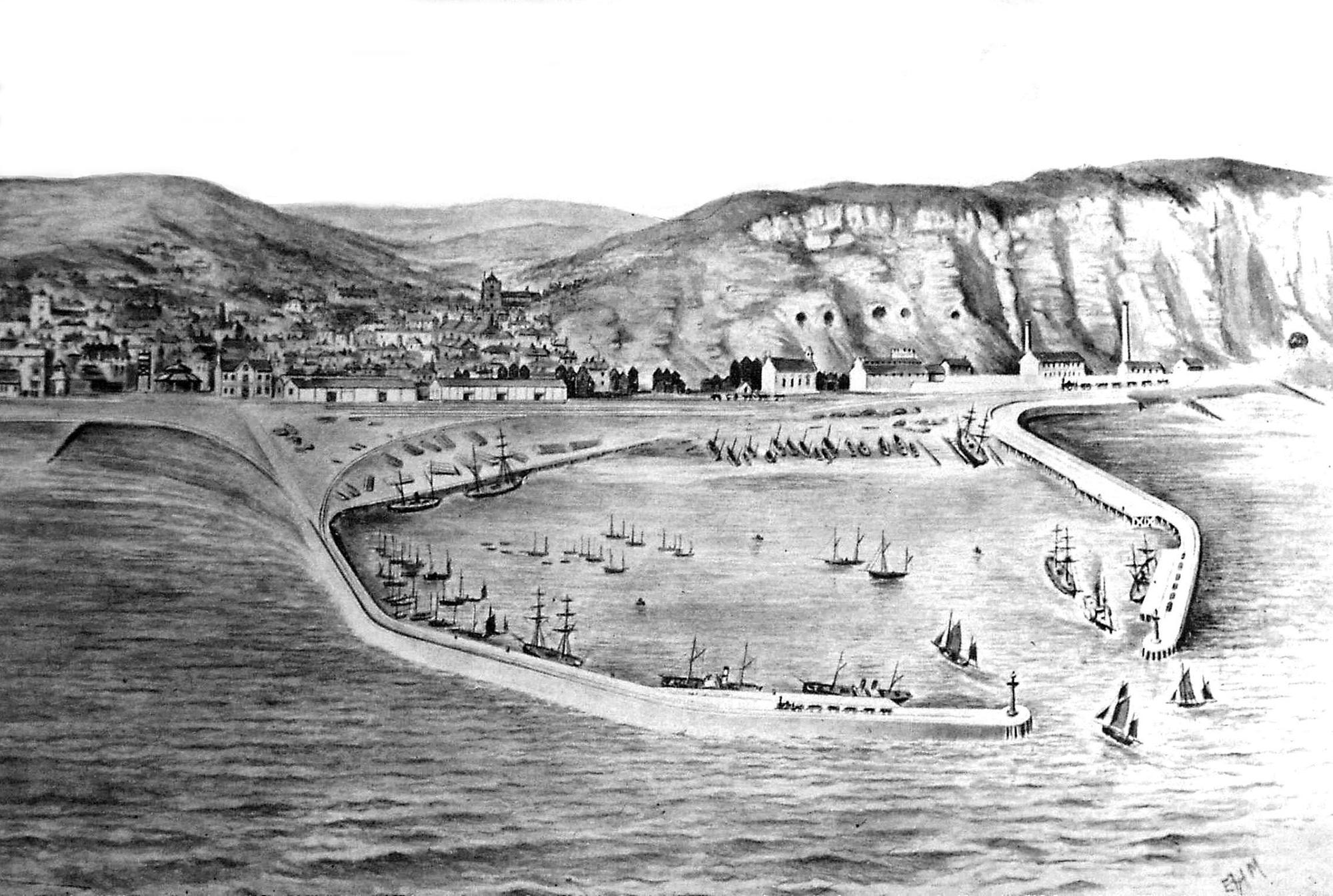 History of the harbour and the beach at Hastings