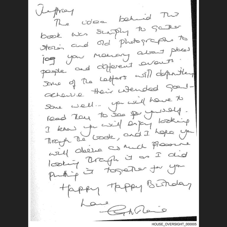 See More Pages From Epstein’s 50th Birthday Book