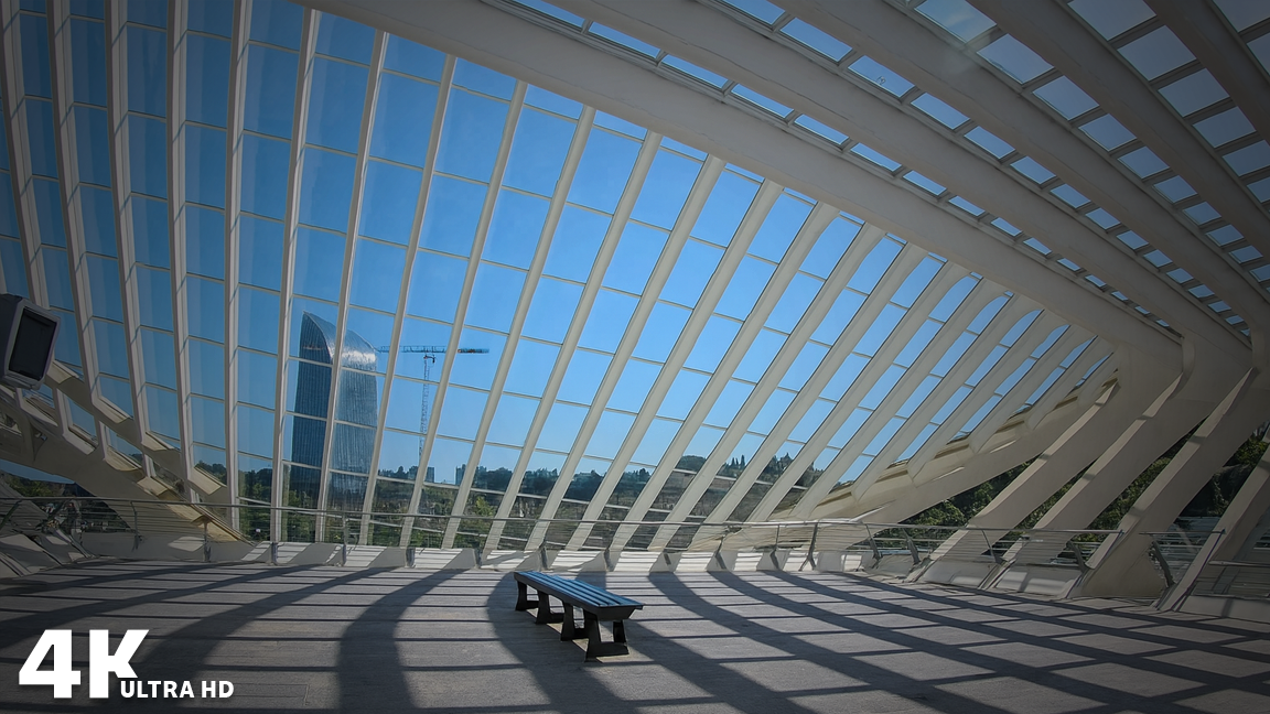 Recorrido a pie por la estación Liège-Guillemins en Bélgica (4K)