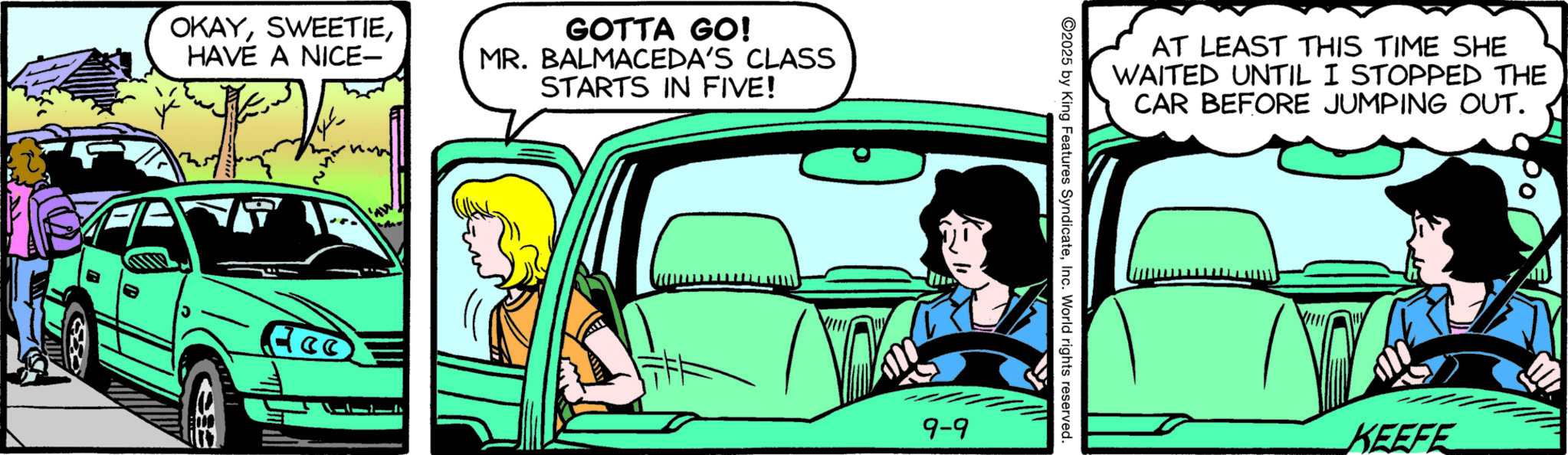 Sally Forth by Francesco Marciuliano; drawn by Jim Keefe