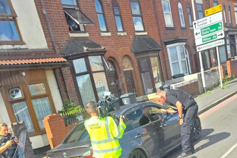 Channel 5 Motorway Cops filming in Stoke-on-Trent